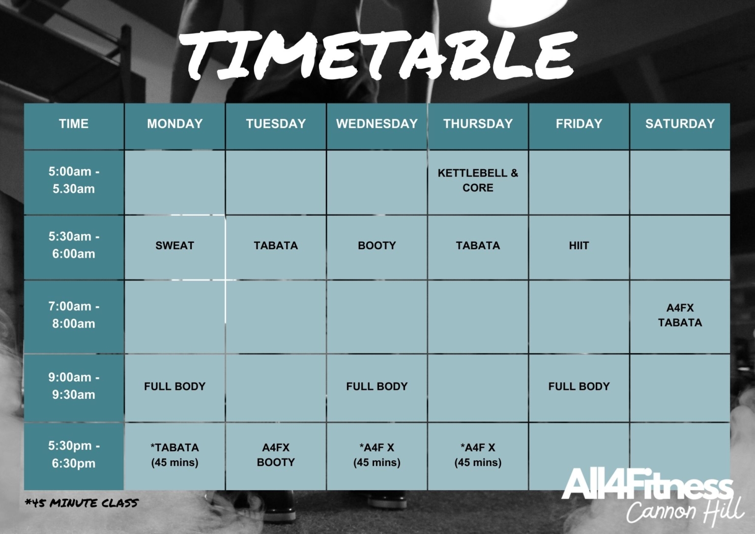 Classes | ALL 4 Fitness Gym, Cannon Hill